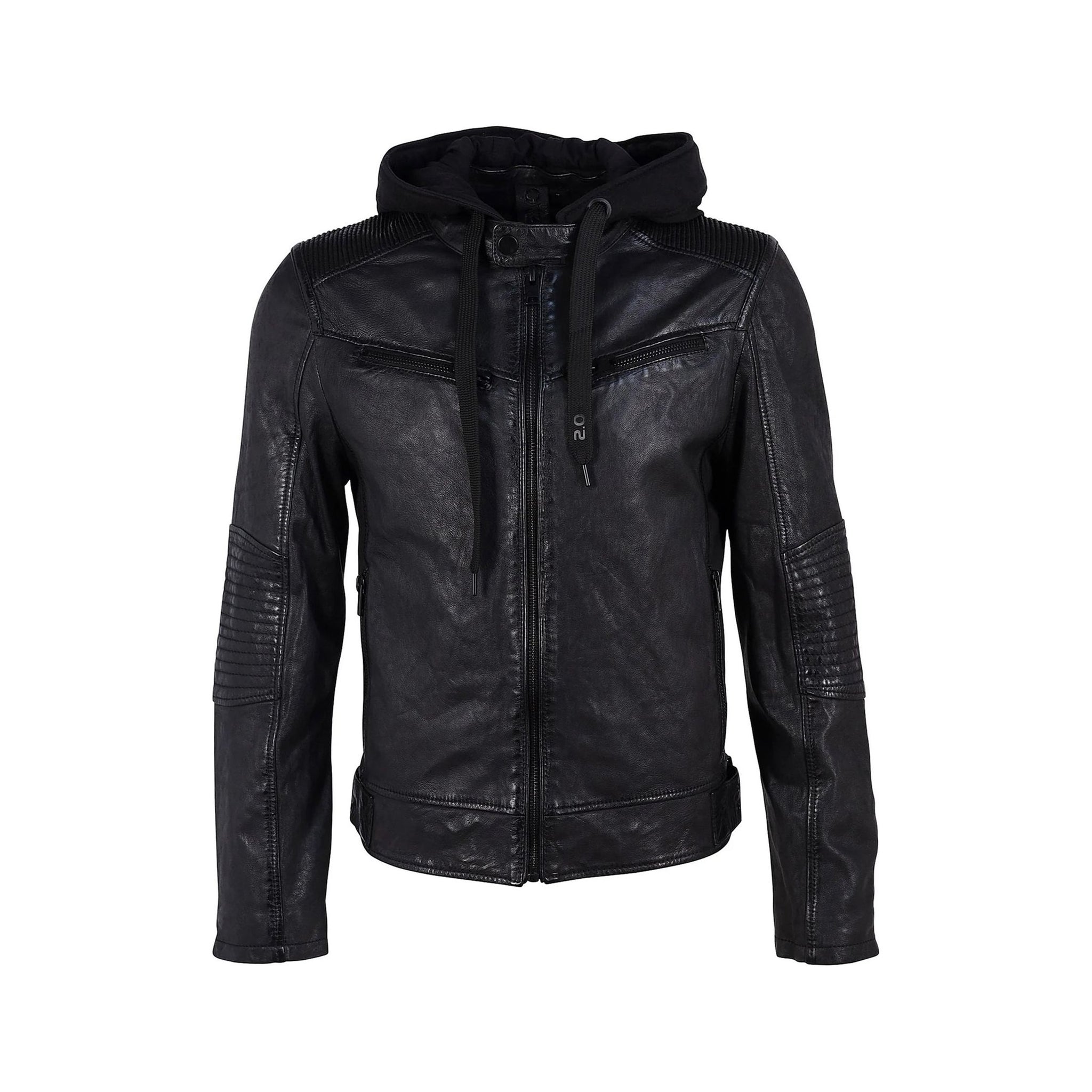 Mauritius Men's Kayto Genuine Leather Jacket with Detach Hoodie