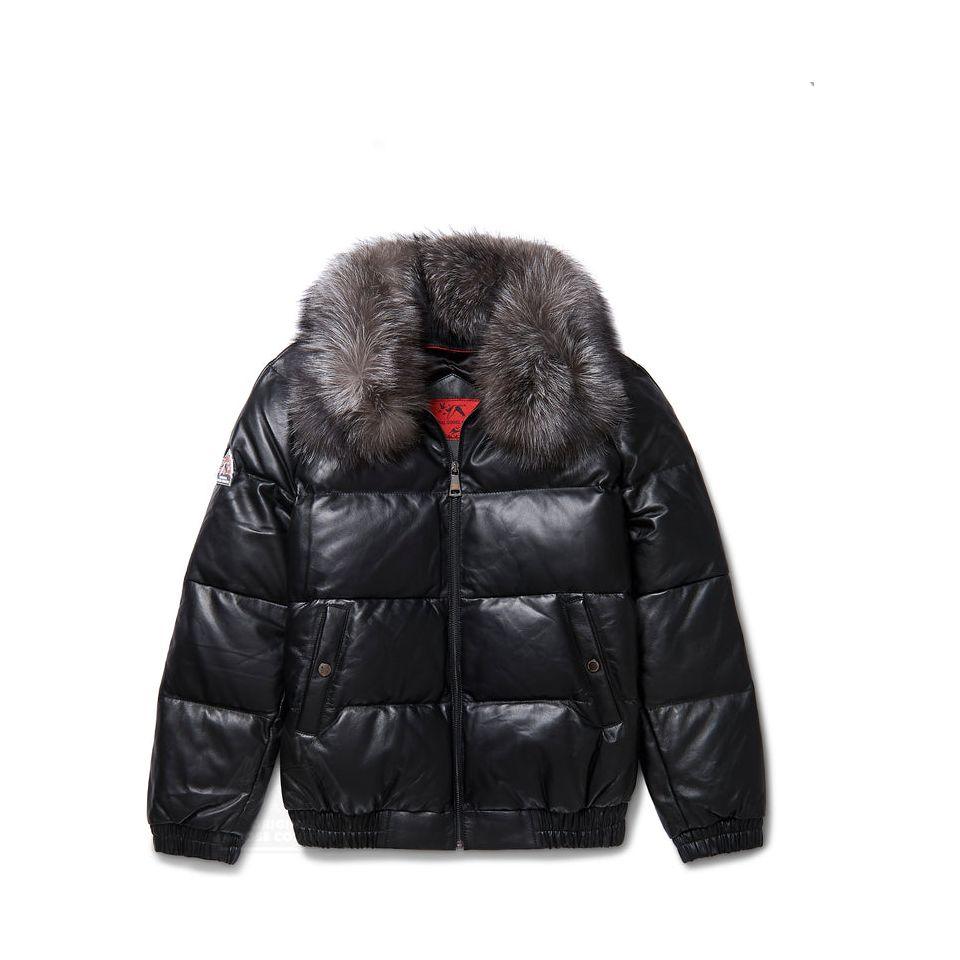 Original Goose Country Men's Straight Goose Down Leather Jacket